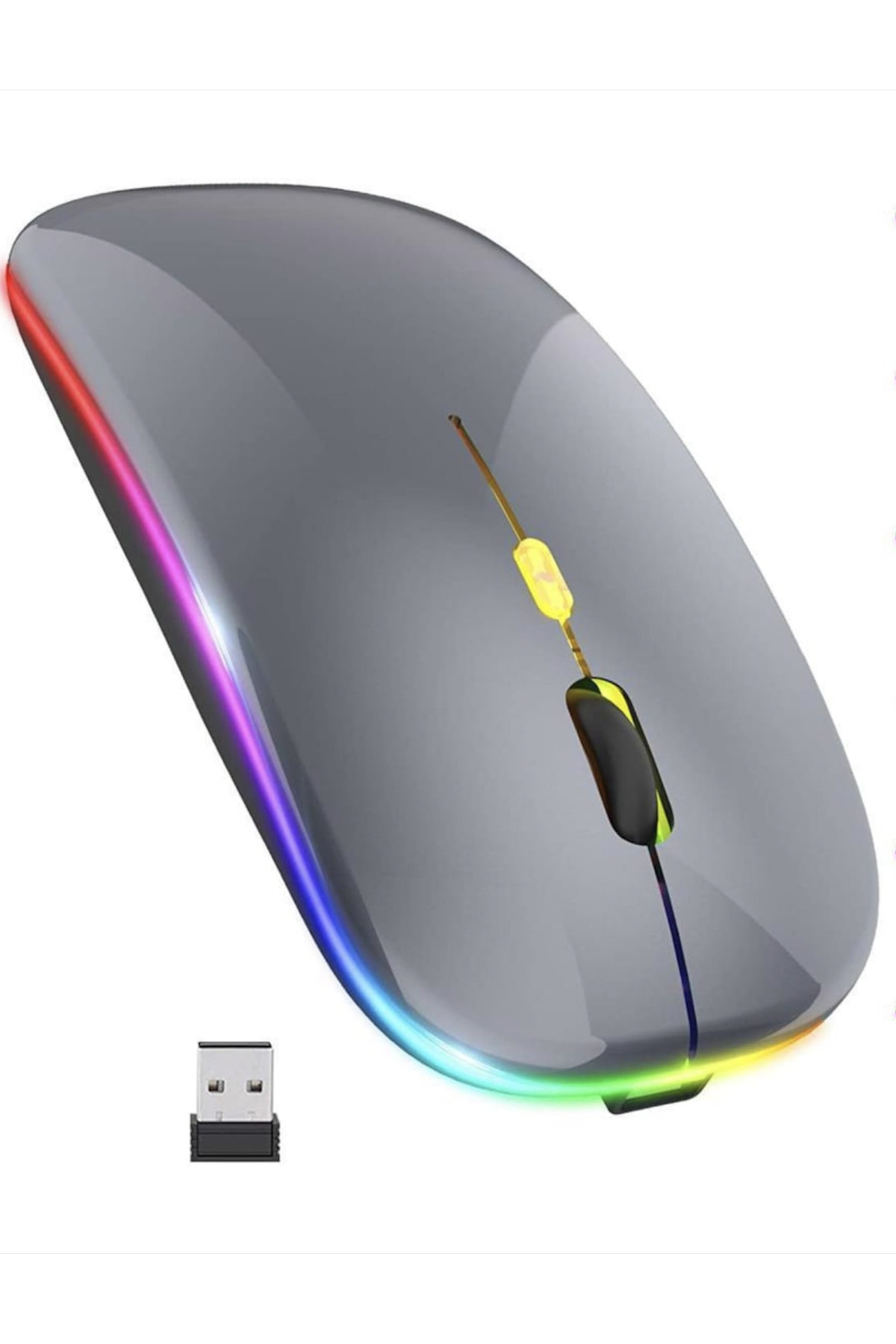Osqar Metalik Gri Kablosuz Fare Wireless Mouse 4 Tuşlu Renk Sessiz ...