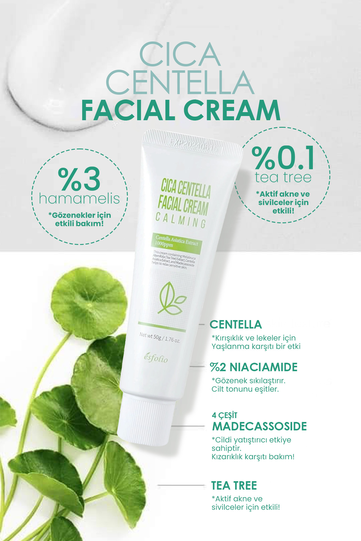 Esfolio 4 Çeşit Madeca Kompleksi Içeren Hassas Cilt Bakım Kremi Cica ...