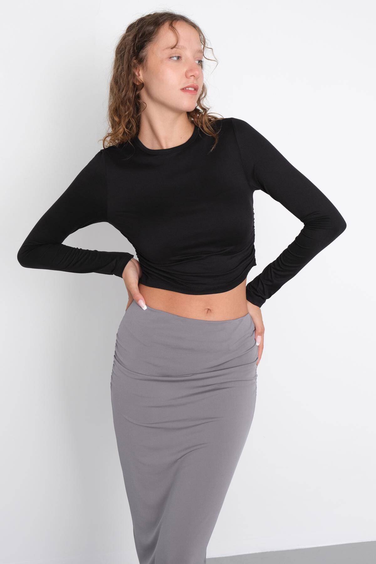 Addax Bisiklet Yaka Yanları Büzgülü Bluz B1473-J10 Fiyatı, Yorumları - Trendyol