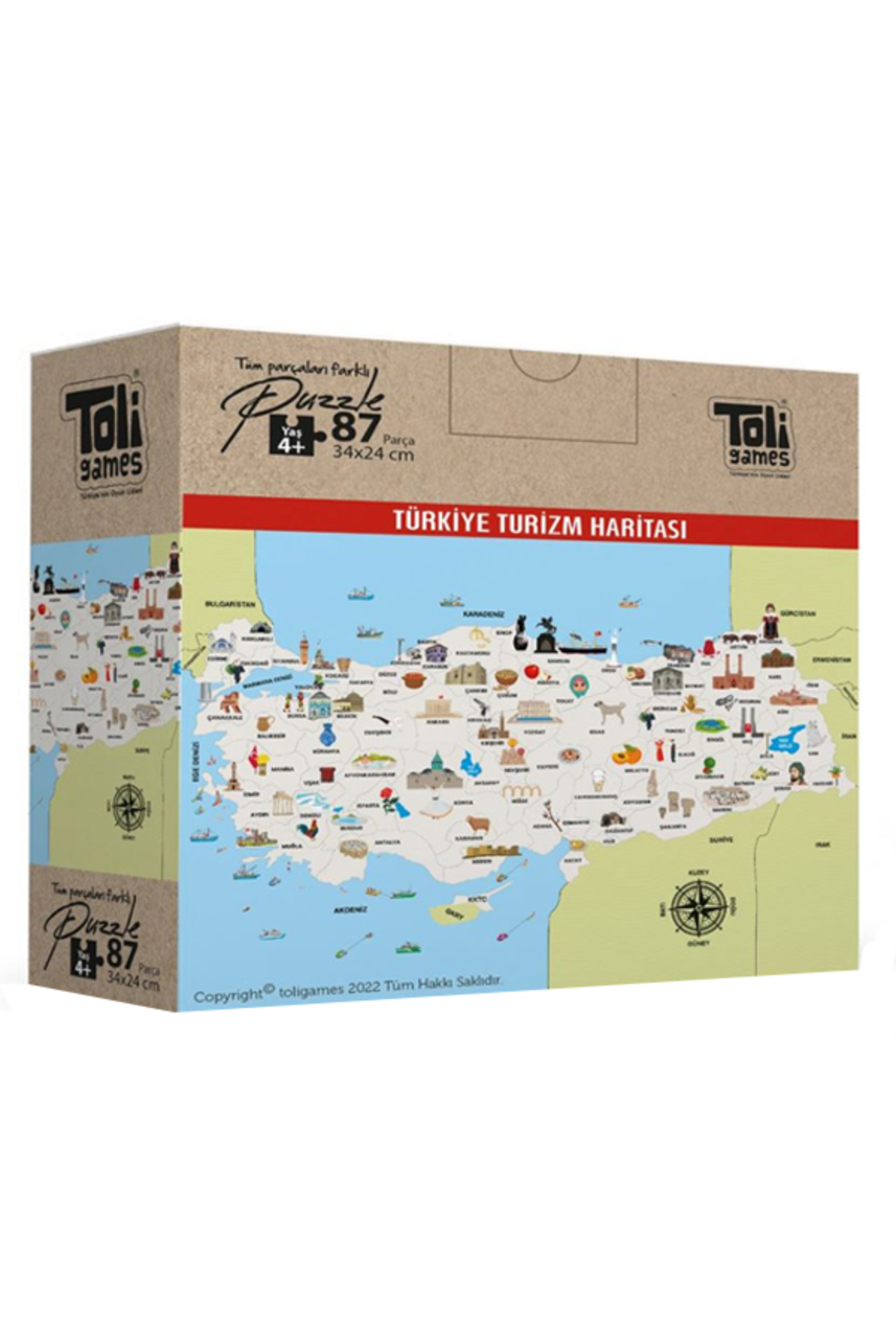 Toli Games Türkiye Turizm Haritası Puzzle Toli Games - Fiyatı, Yorumları