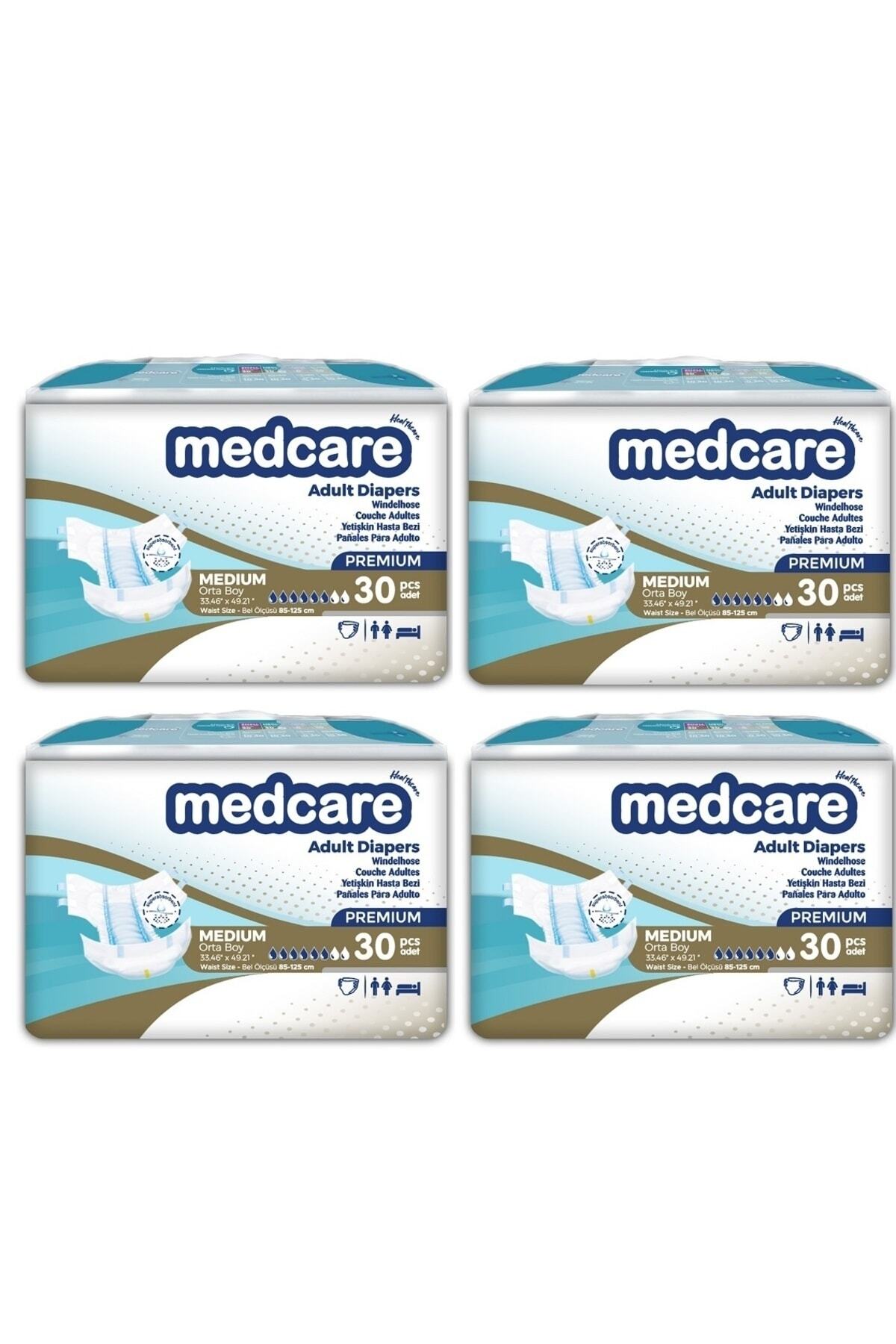 MEDCARE Yetişkin Hasta Bezi Medium PREMİUM SERİ (Orta Boy) 120 Adet ...