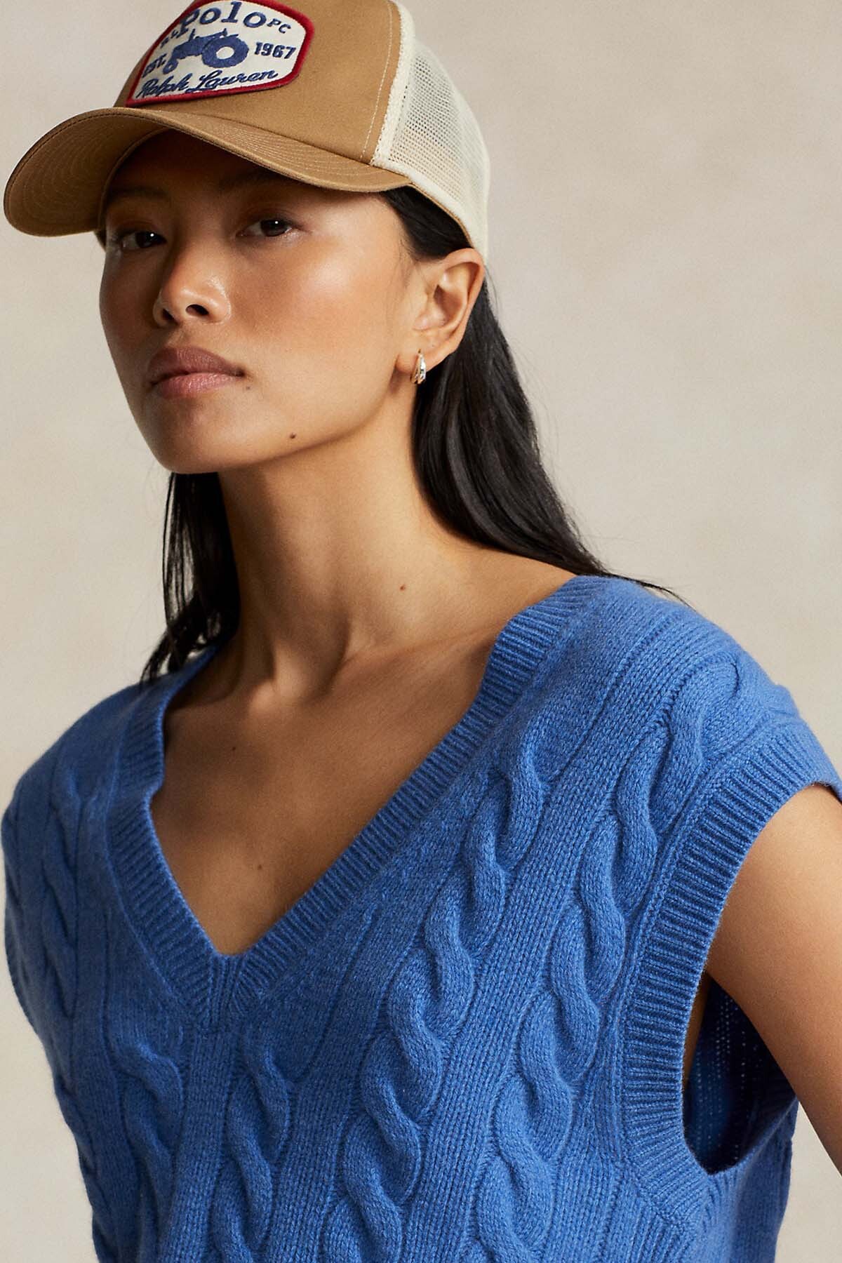 Ralph Lauren V Yaka Kaşmirli Saç Örgü Yün Triko Yelek Fiyatı, Yorumları ...