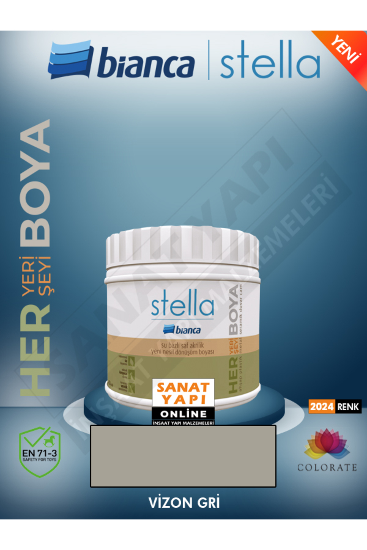 Bianca Stella 2024 Renk Yeni Su Bazlı Boyalar 500Ml - Fiyatı, Yorumları
